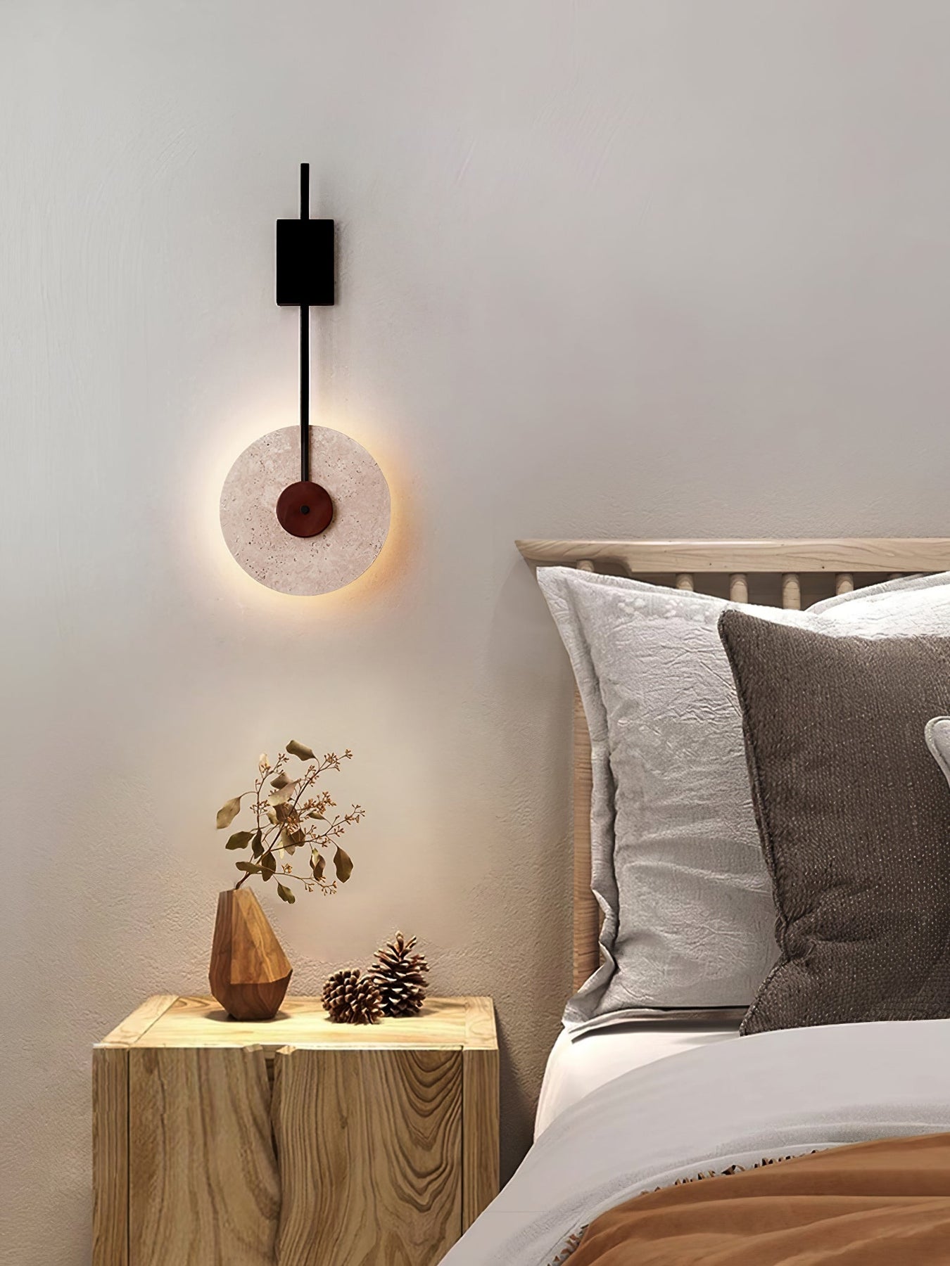 Disc Travertine Wall Lamp– YOVINO