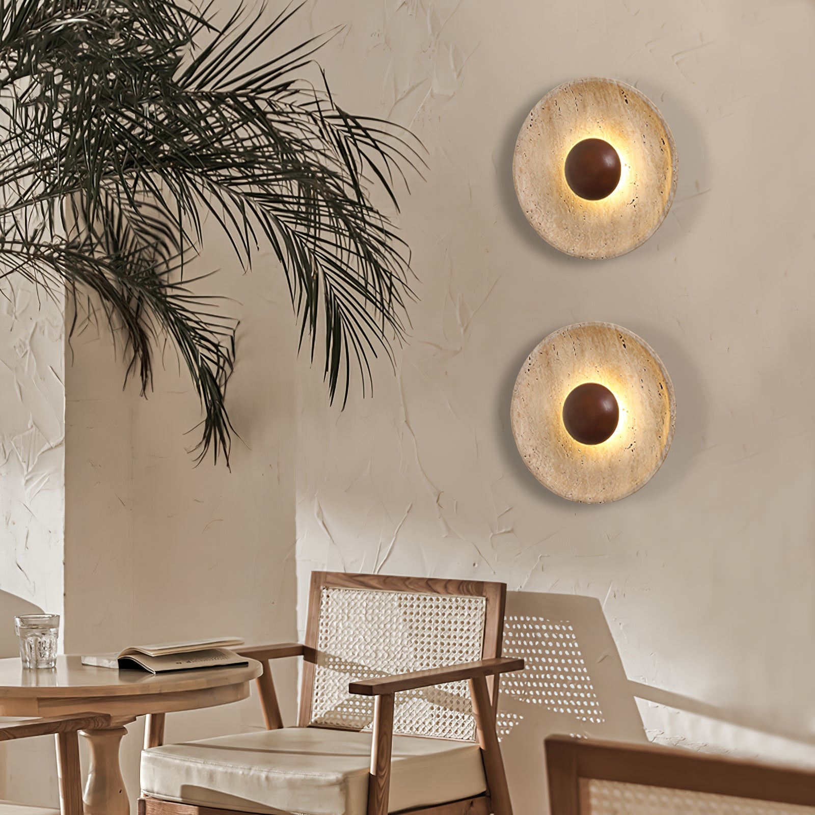 Halo Travertine Wall Light– YOVINO