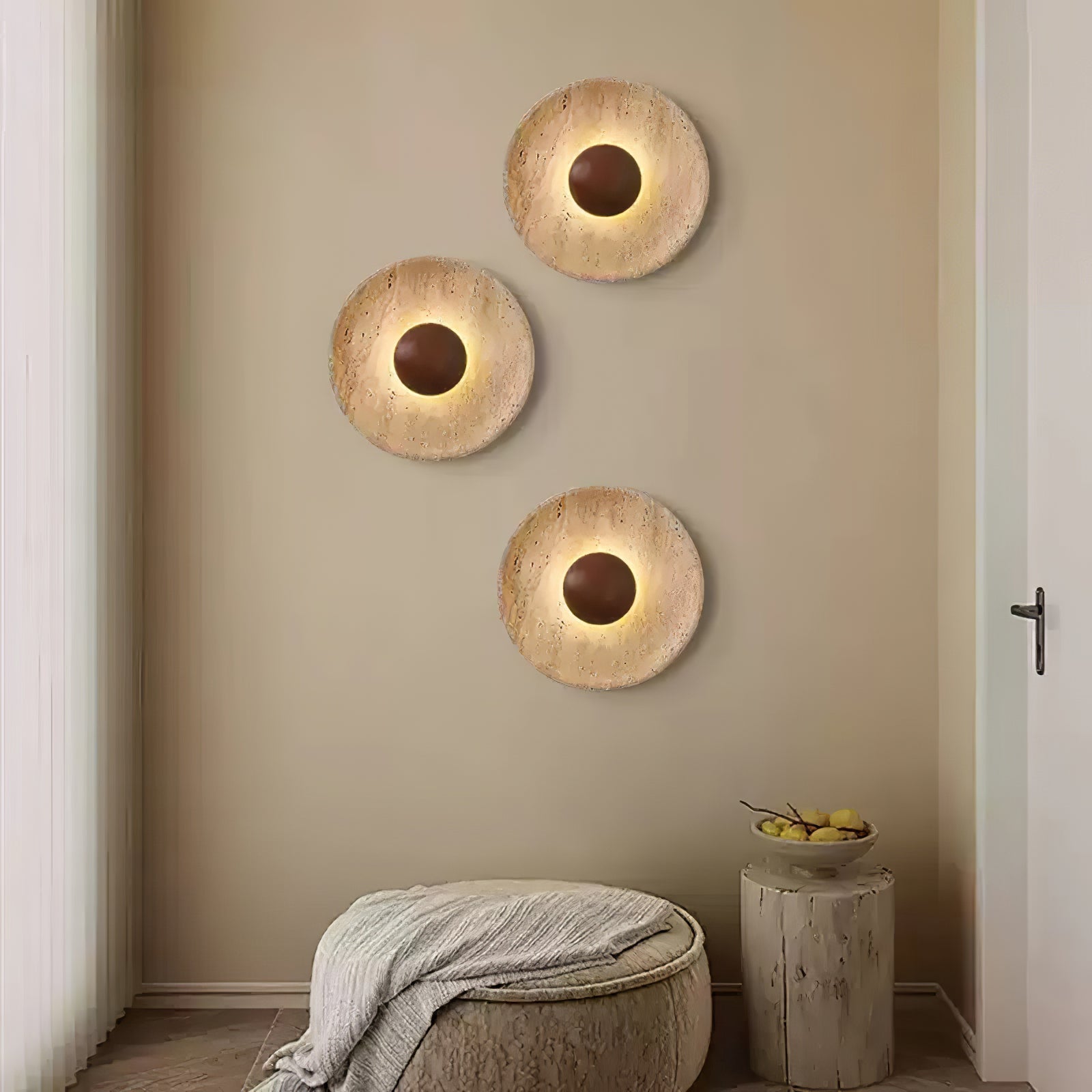 Halo Travertine Wall Light– YOVINO