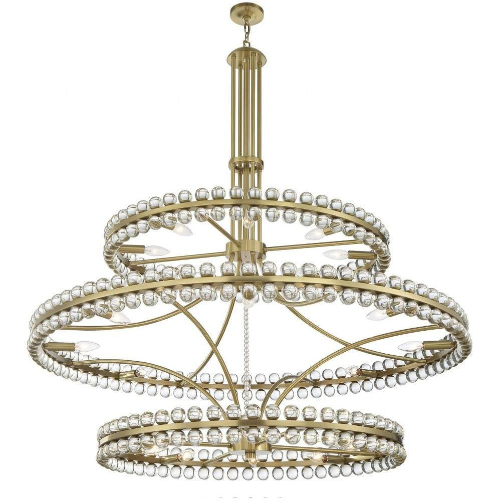Crystorama Lighting - CLO-8000-AG - Clover - 24 Light 3-Tier Chandelie ...