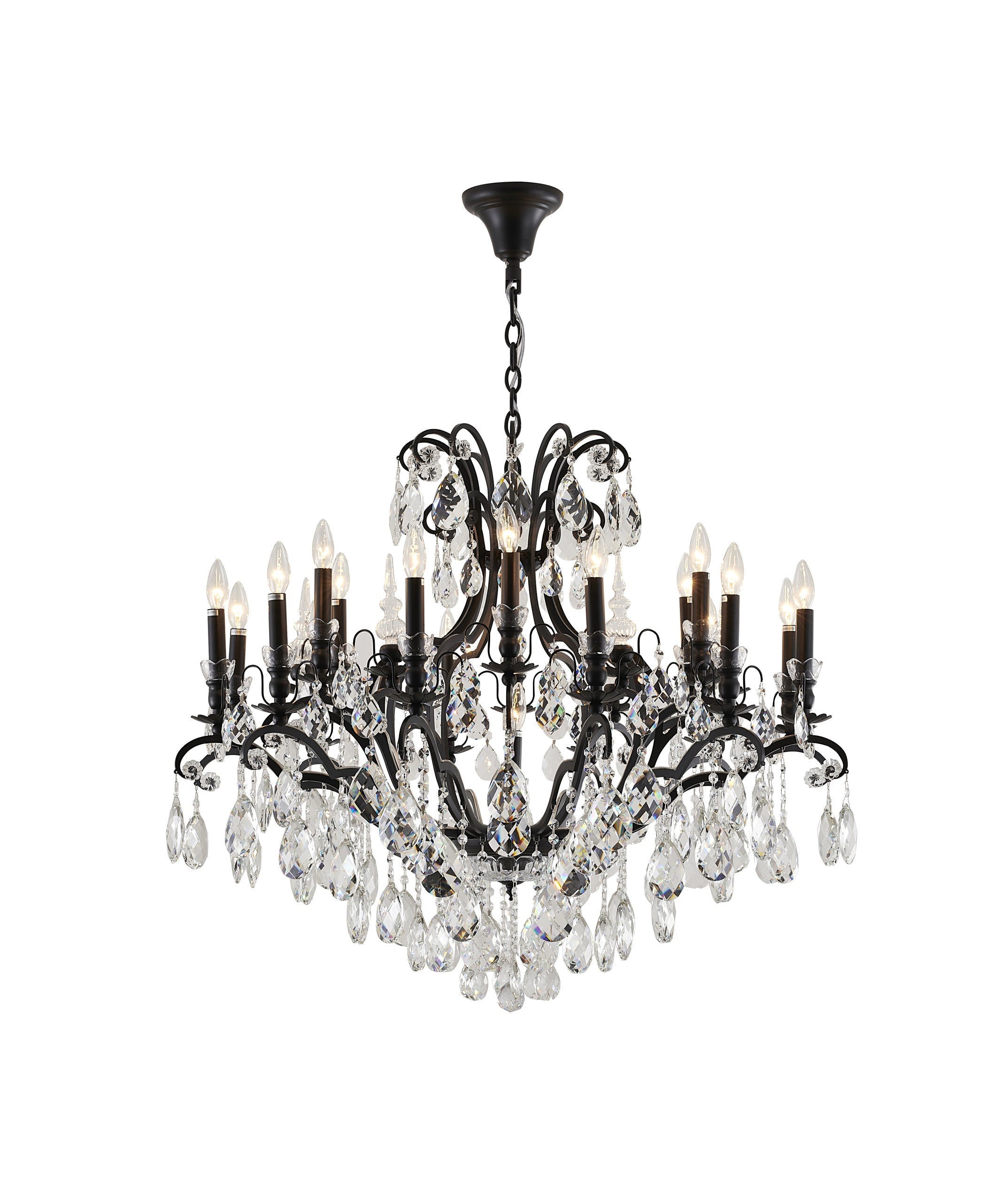 Clear Crystal Chandelier, Sandy Black– YOVINO