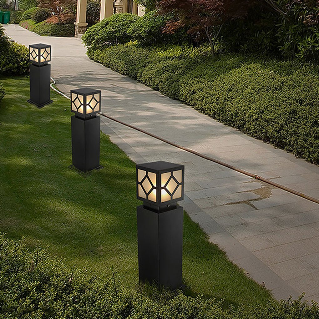 Retro European Square Outdoor Waterproof LED Garden Light Solar Landsc ...